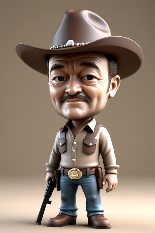 3D Chibi standing John Wayne by Johnny Red - Playground