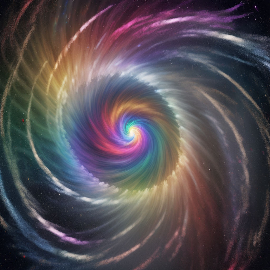 A vortex with a rainbow of colours that are in the middle of... by ...