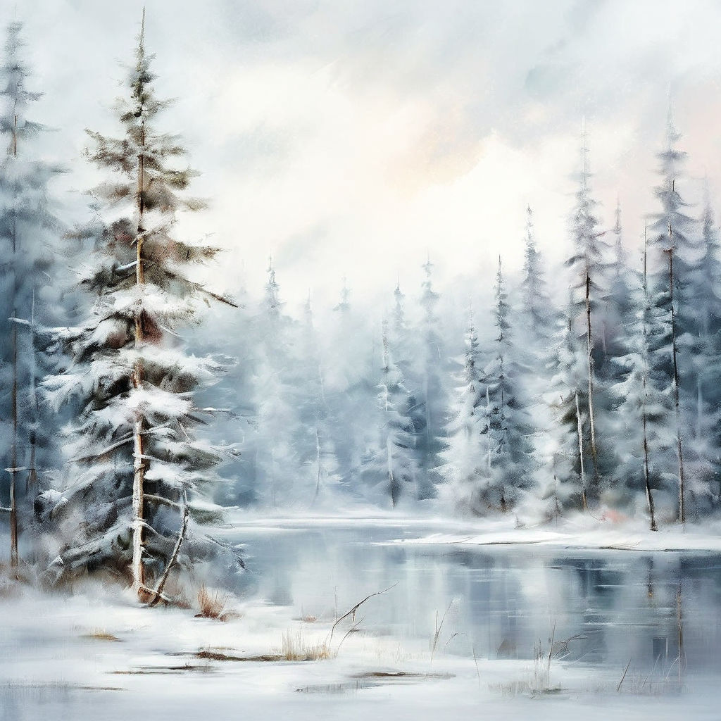 Snow-covered pine trees dominate the forest landscape by isabella ...