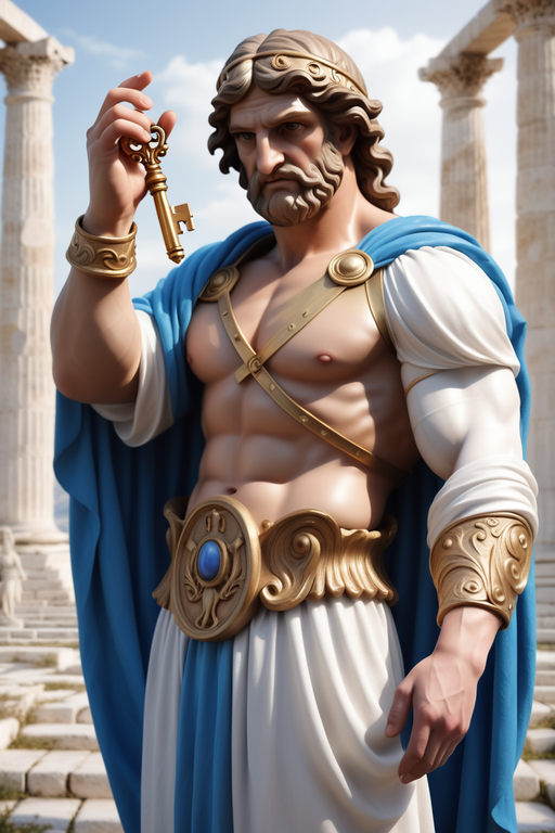 Ploutos Greek mythology holding a key by AGUNG SUDIARNATA - Playground