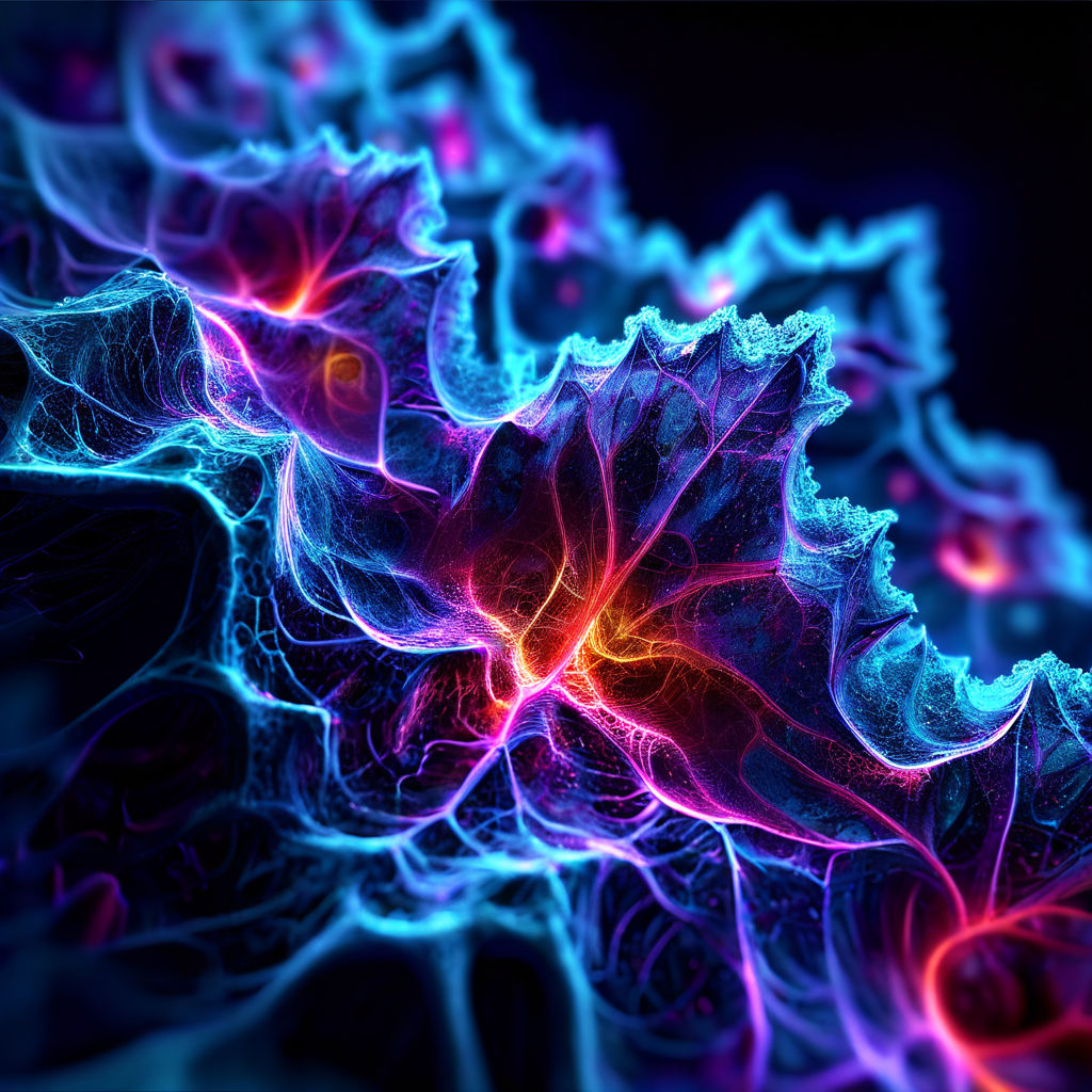 Abstract neon fractal wallpaper with space by c amry - Playground