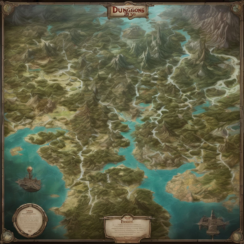 Dungeons and dragons high detail fantasy world map with fore... by ...
