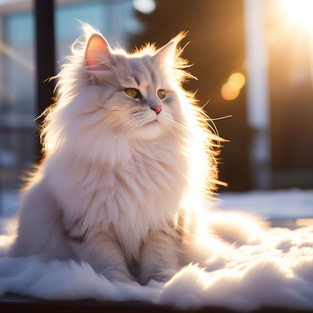SUN WARMING UP A FLUFFY CAT by SANCHEZ EDGAR - Playground