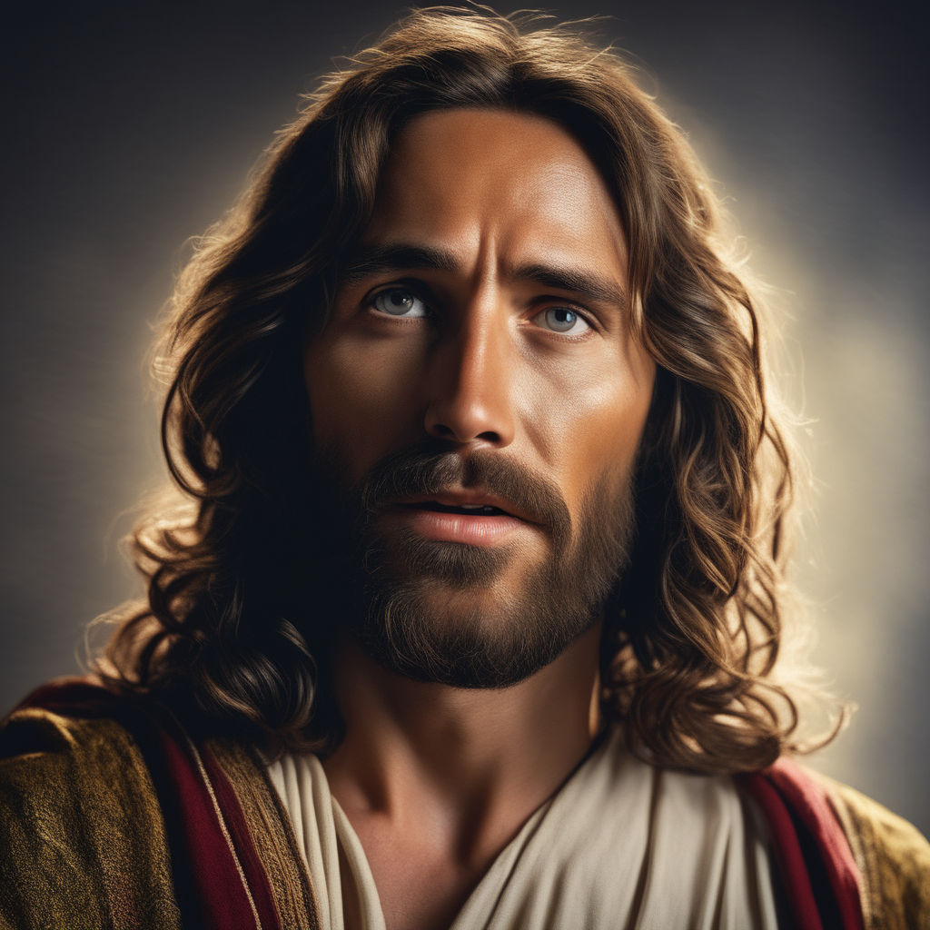 Portrait of jesus talking and slight smile Modifiers: intric... by ...