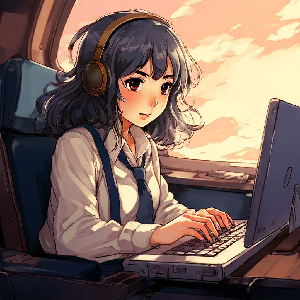 Anime girl airplane captain by Maverick 0x - Playground