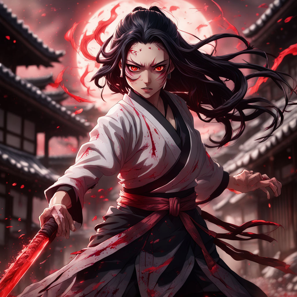 Nezuko from "Demon Slayer" in battle mode by Adrian Tijing - Playground