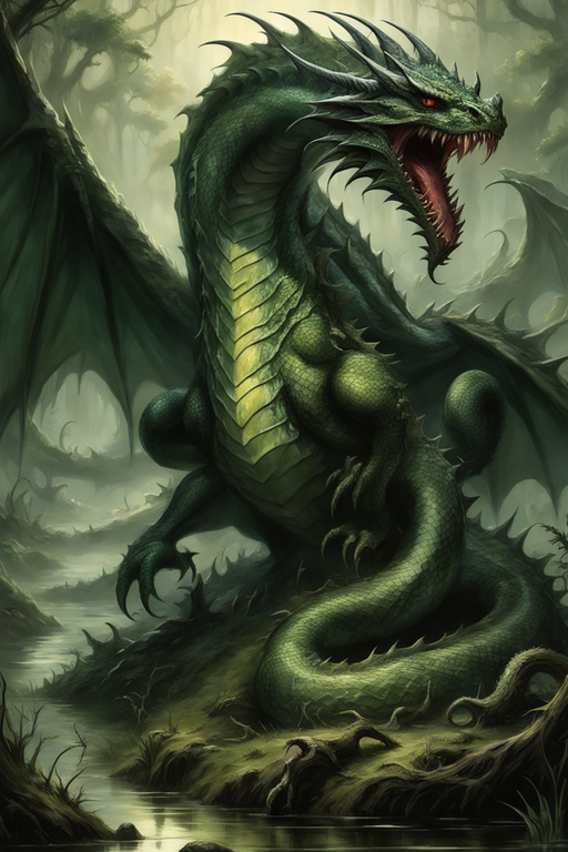 Venomous Wyverns: Serpentine dragons with razor-sharp fangs by Bob ...