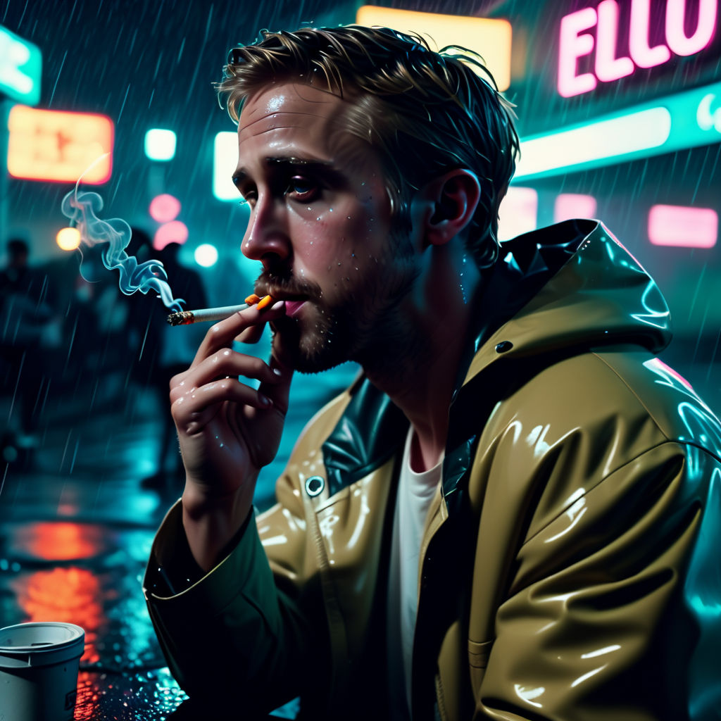 Ryan gosling smoking cigarette by Jess Up - Playground