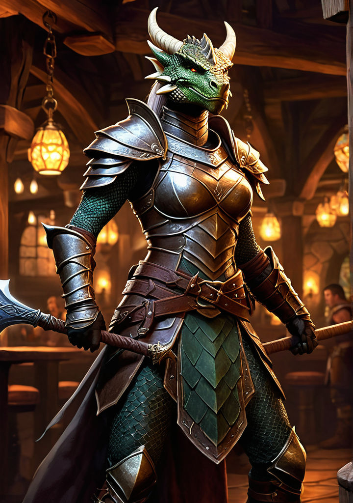 Female Dragonborn from Dungeons and Dragons by Jacob Lyons - Playground