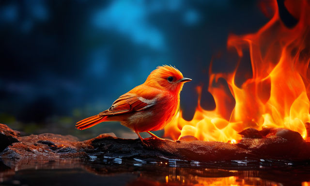 1.6 size photo fiery bird by Ghayoor Ali - Playground