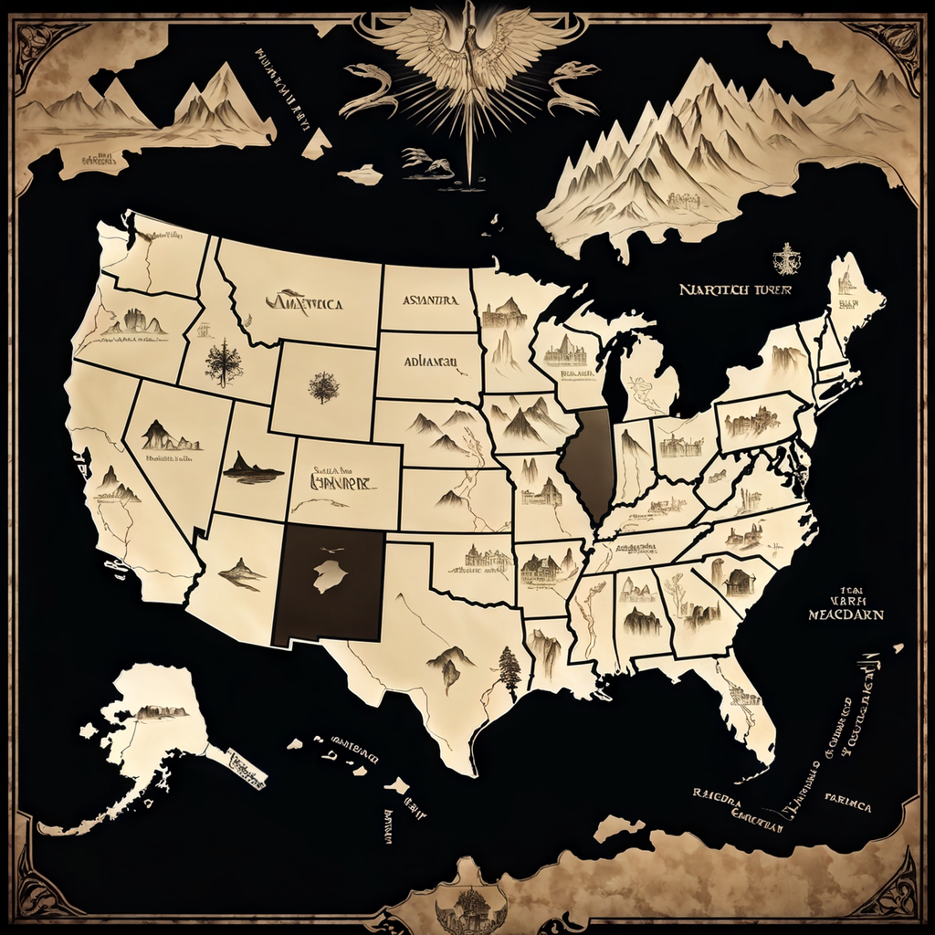 Gothic fantasy map of North America by jacob farmer - Playground