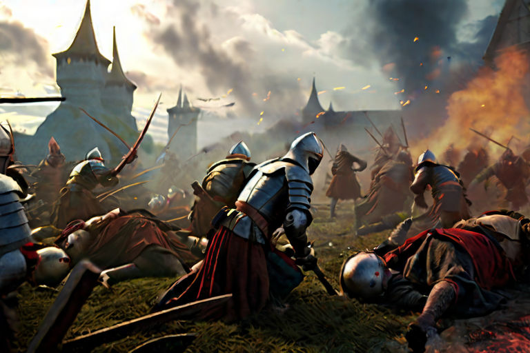 The horrors of a medieval infantry battle by AI Gen - Playground