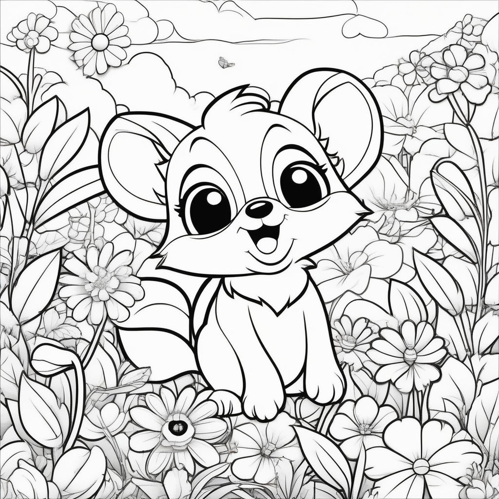 Generate a children's coloring page cartoon in the style of ... by ...