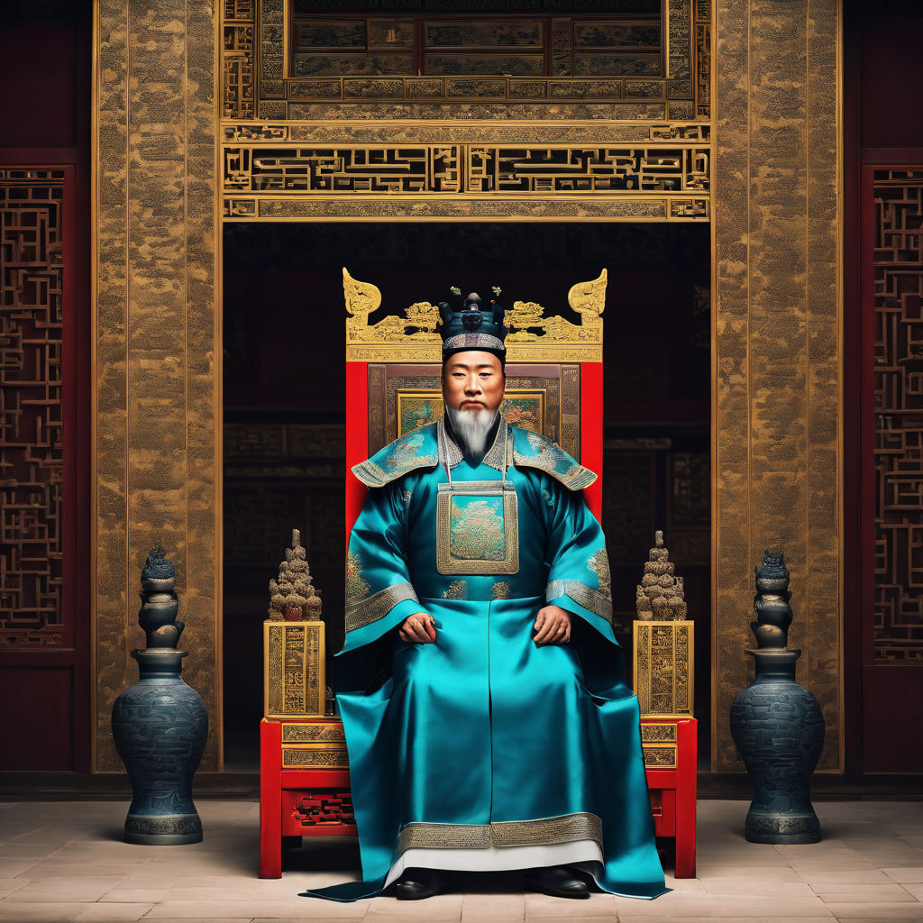 A king sitting on a throne in an ancient Chinese palace by 이진혁 - Playground