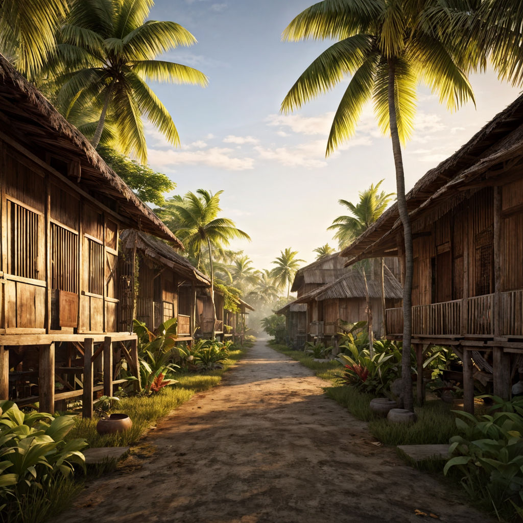 Philippine traditional grand wooden bahay kubo clusters nest... by Dan Harold Vallejera (Raz Rio ...