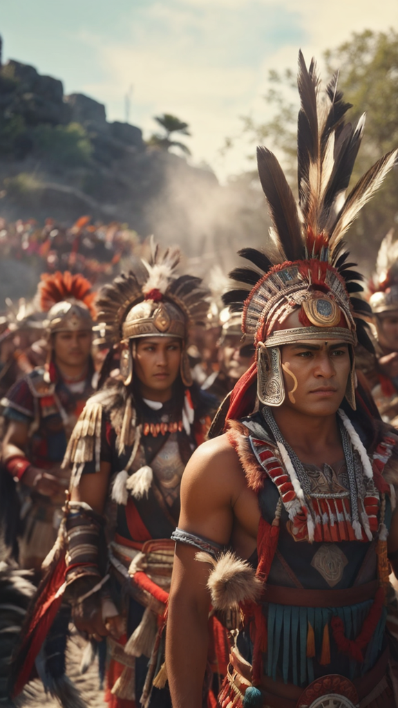Ultra-realistic 4K high definition image of ancient Aztec wa... by ...