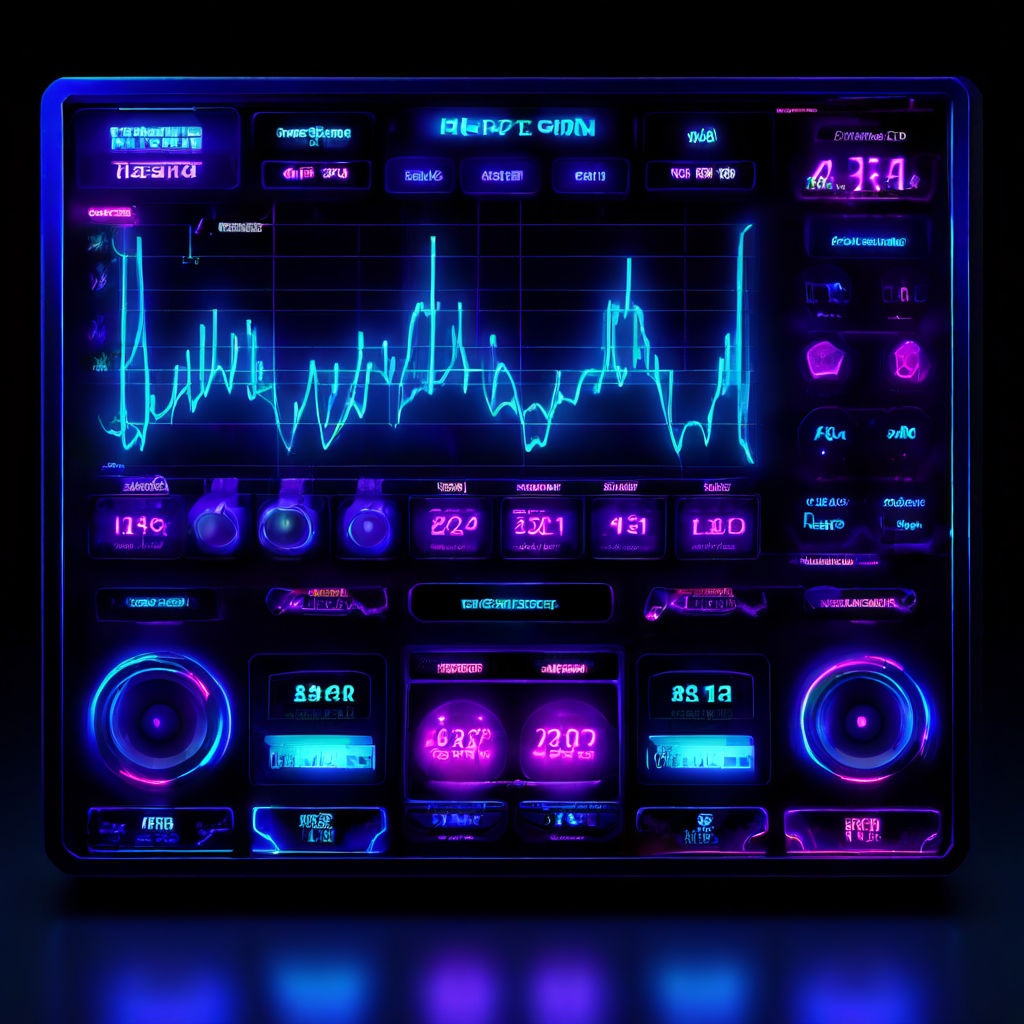 Rhythm game UI featuring pulsating neon waveform graphics by 김재영 ...