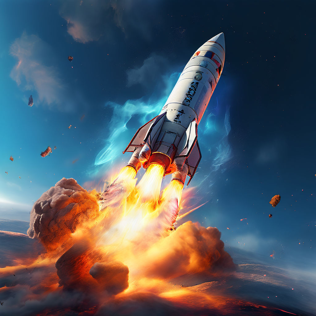 Rocket ascending from Earth's surface by Have A FUN - Playground