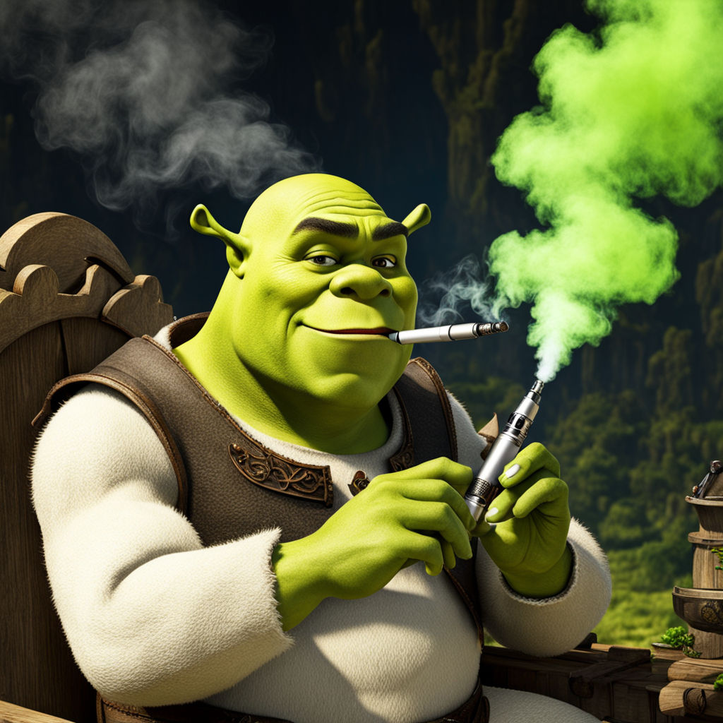 Shrek smokes an electronic cigarette by Сергей Зиновьев - Playground