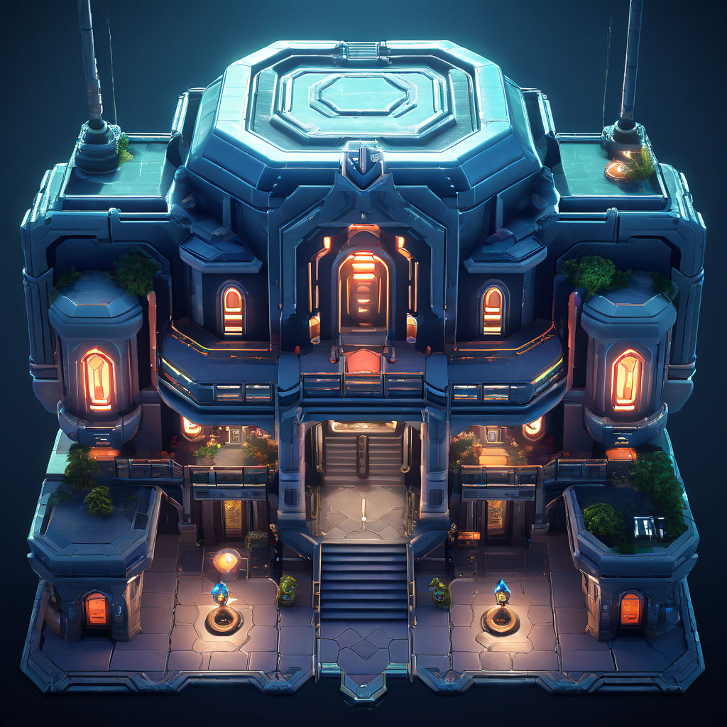 A detailed realistic futuristic building tileset in a zelda ... by ...