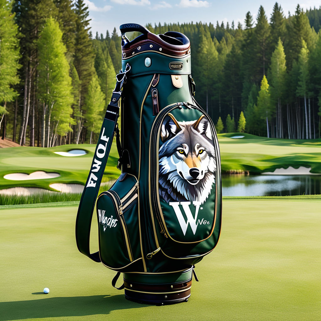 Make me a golf bag with a picture of a wolf character 4k pic... by 임규형 ...