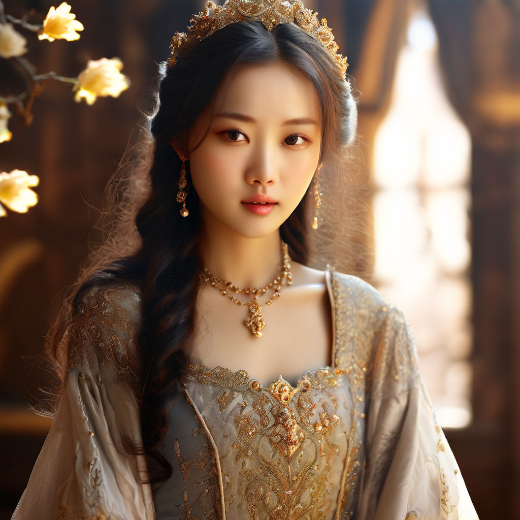 A beautiful asian princess in a medieval dress by Lottie Redwater ...