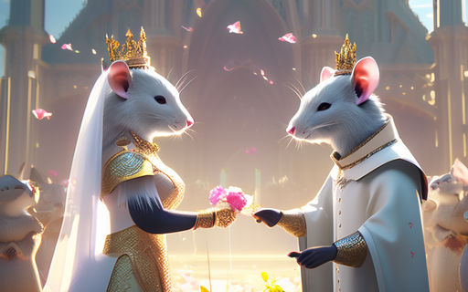 Rat king and rat queen marriage ceremony where lots of anima... by ...