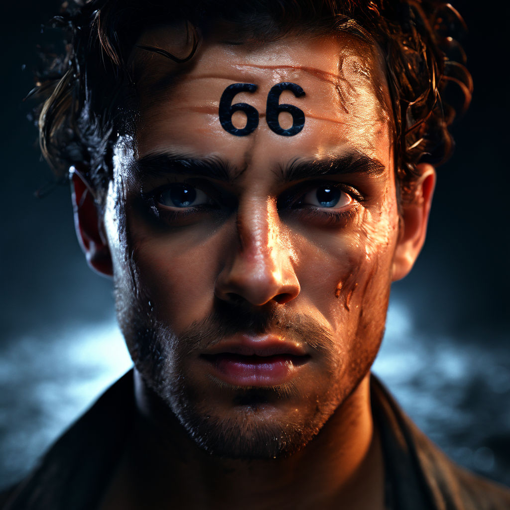 Number 666 on forehead by Wagner Meireles - Playground
