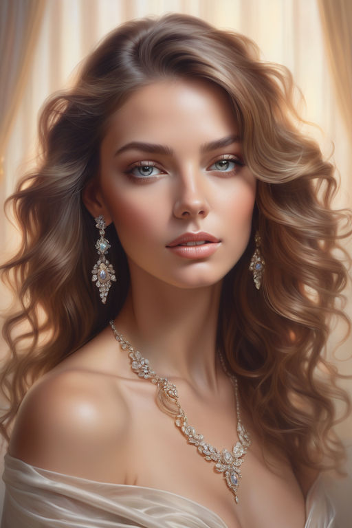 A stunning hyperrealistic portrait of a woman with extraordi... by Max ...
