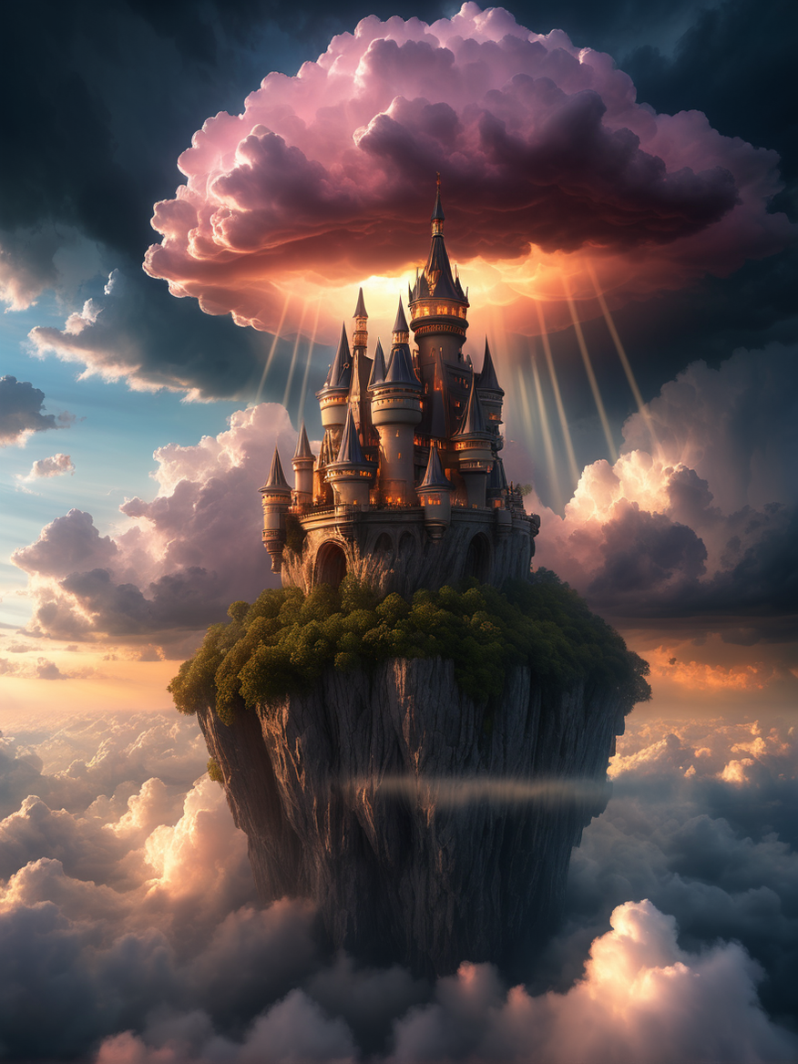 The flying castle in the sky by VisionBlue - Playground