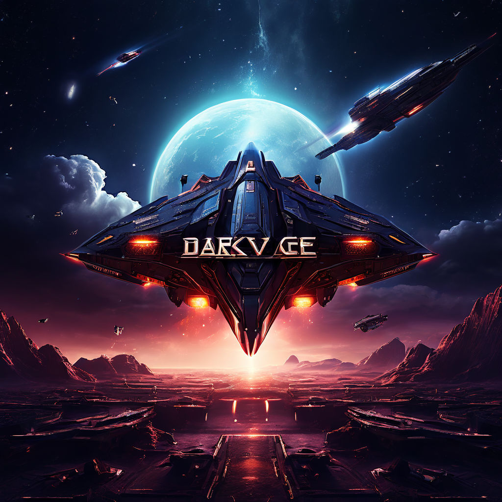 Make a game logo using the words "Dark Voyage". Use space sh... by Antonio Xiong - Playground