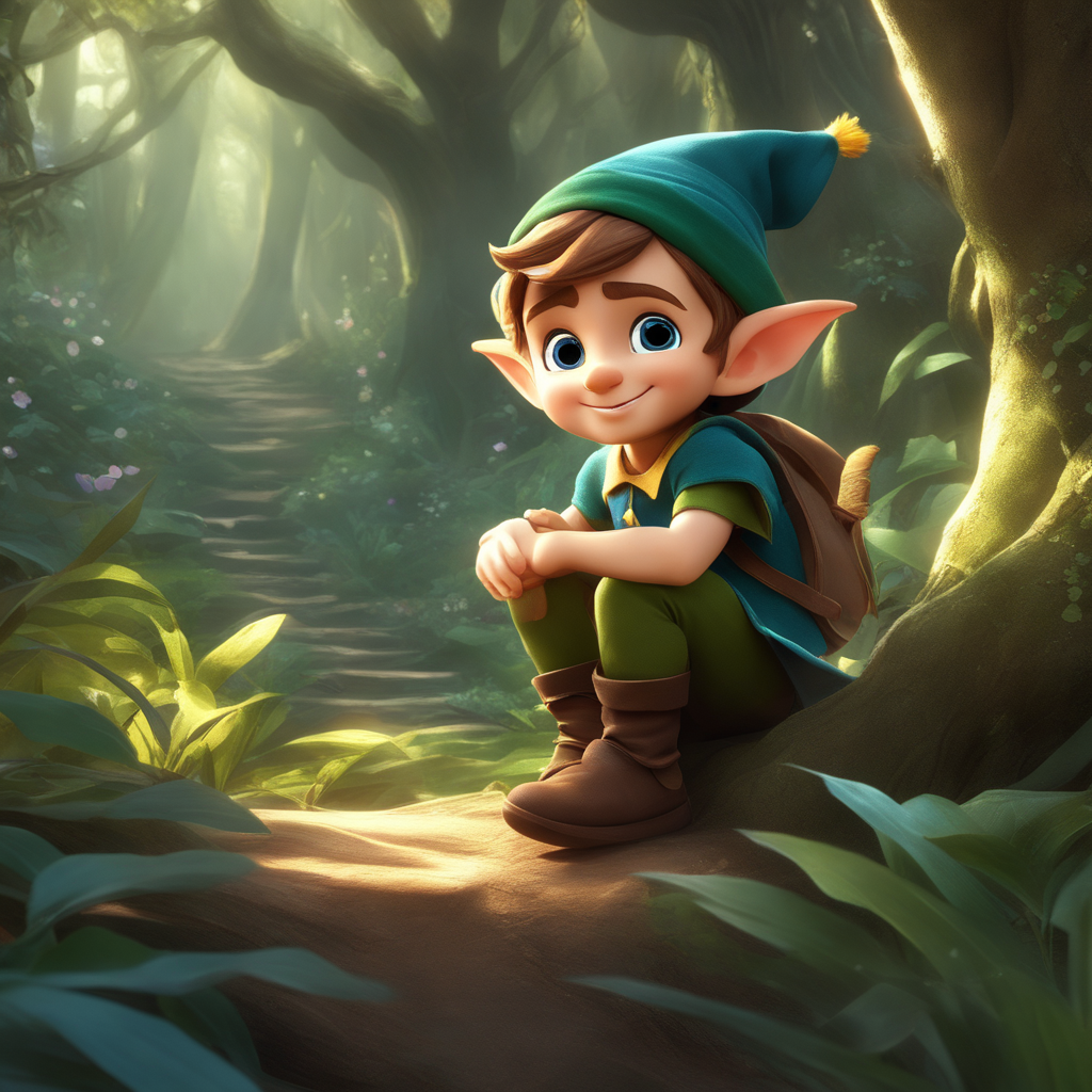Cartoon little elf in a fairy forest by ПЕРВЫЙ ТОМ - Playground