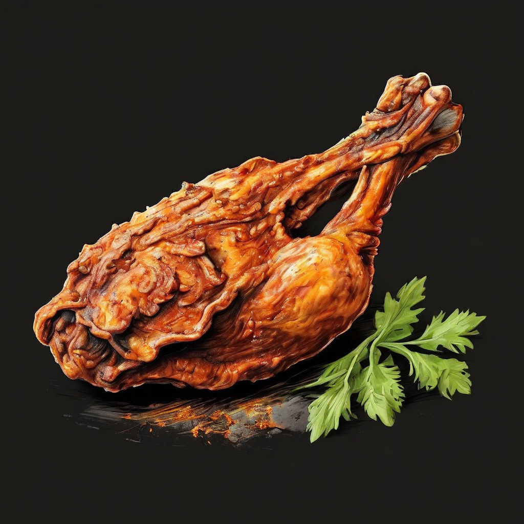 Chicken Rib - Vector Illustration in chalk Isolated on White by ling ...