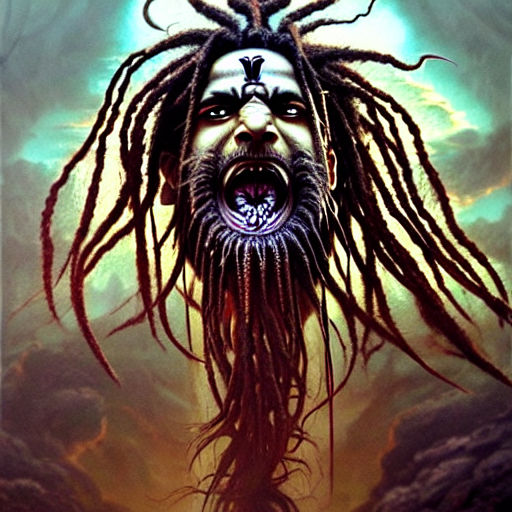 Shiva dreadlocks aghori fierce mouth open by Adamya sharma - Playground