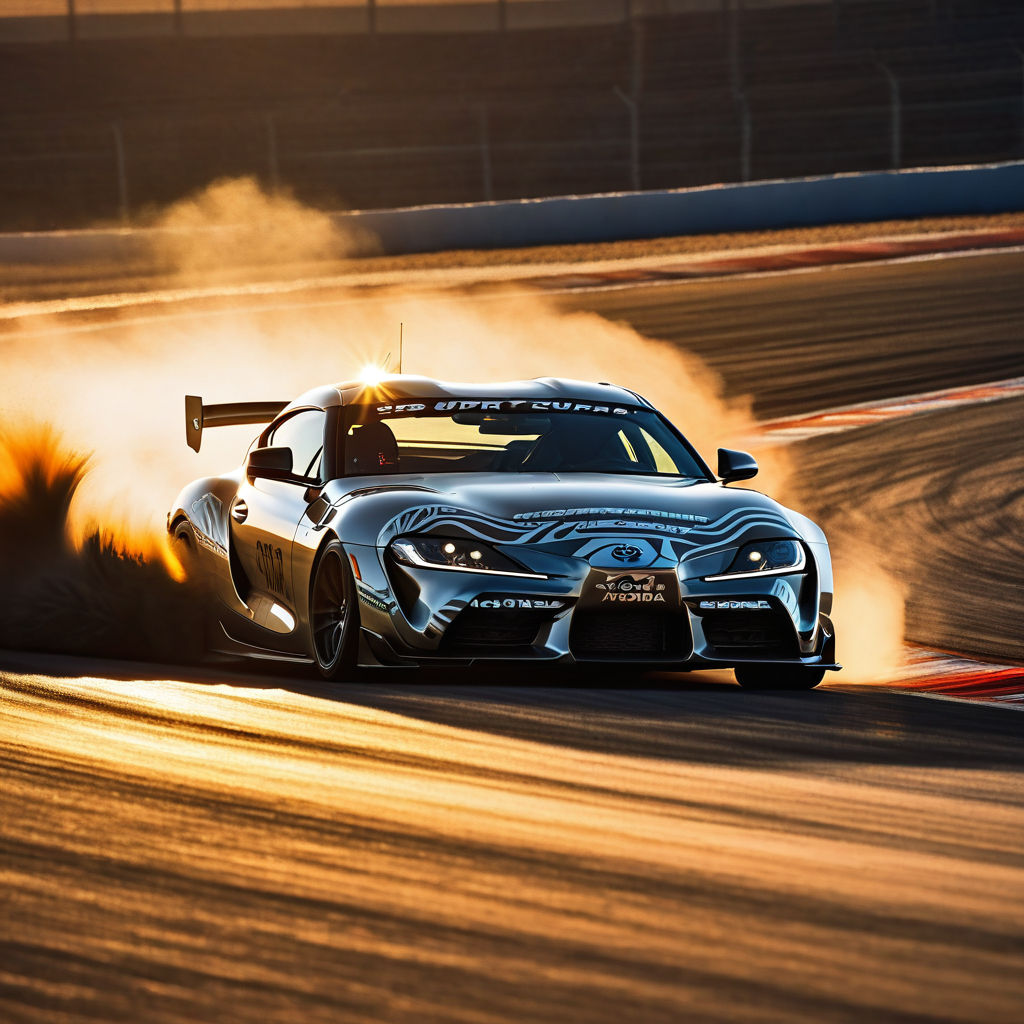 Toyota Supra racing down a sun-kissed track by MarciiQRS - Playground
