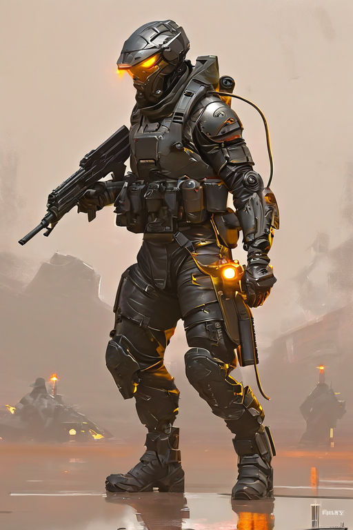 Cyberpunk soldier by Marc Petrelis - Playground