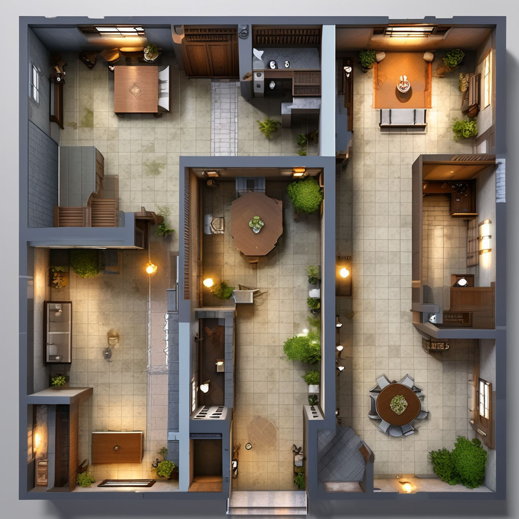 Create a topdown battle map for TTRPG games that features a ... by ...