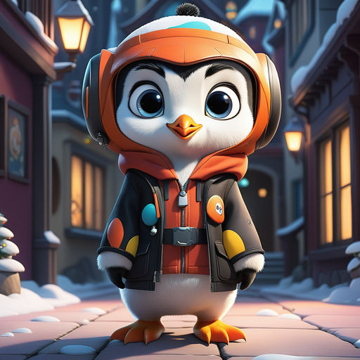 Disney animation style penguin-human morph by Kron Jones - Playground
