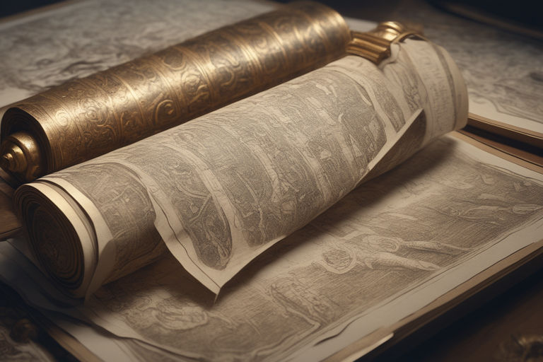 Historical Documentation: Show scrolls or ancient books to e... by A ...