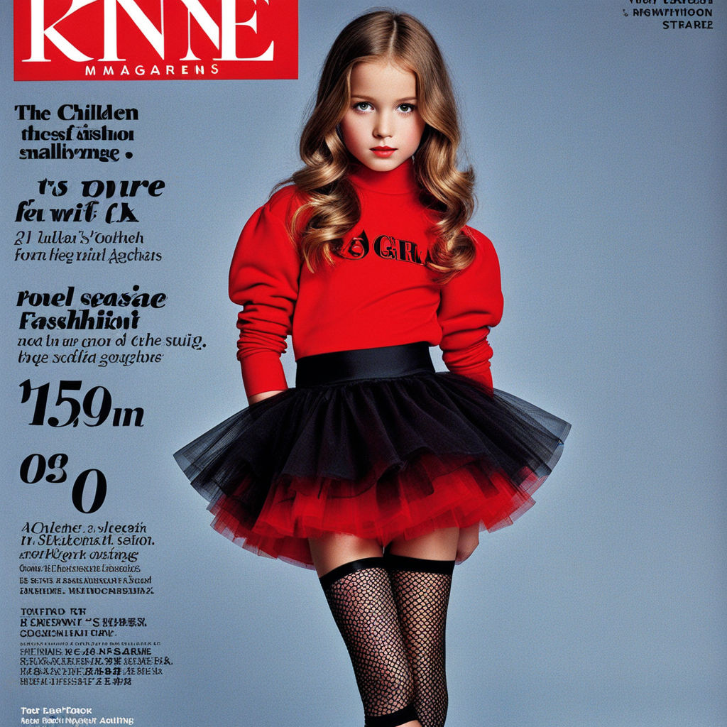 A 10-year-old girl in black fishnet tights and rhinestones o... by ...