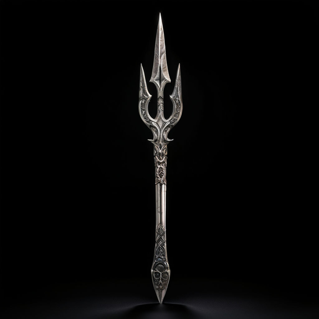 Shape: The trident should have three sharp prongs aligned ho... by ...