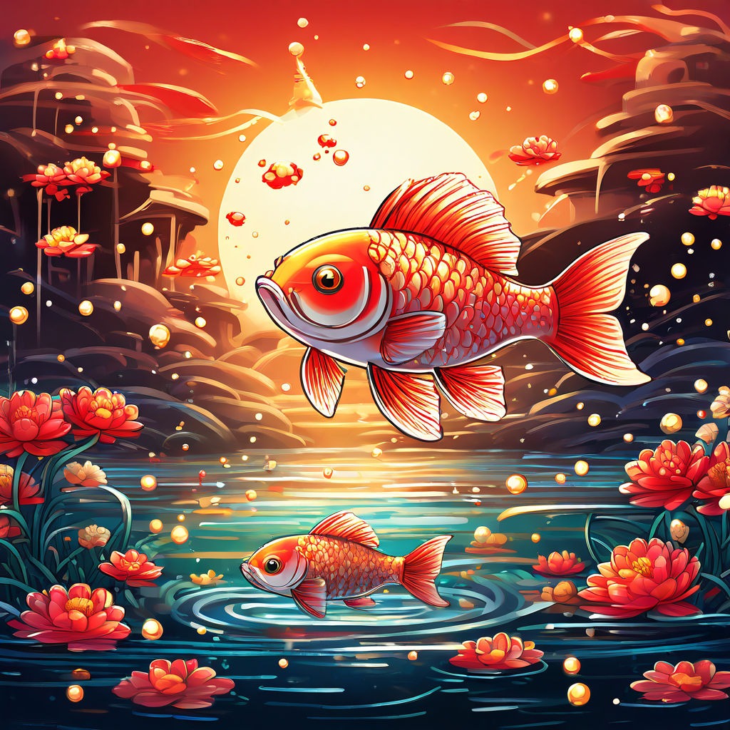 Draw A Picture Of Several Cute Red Carp And White Carp Swimm By 이해름 Playground