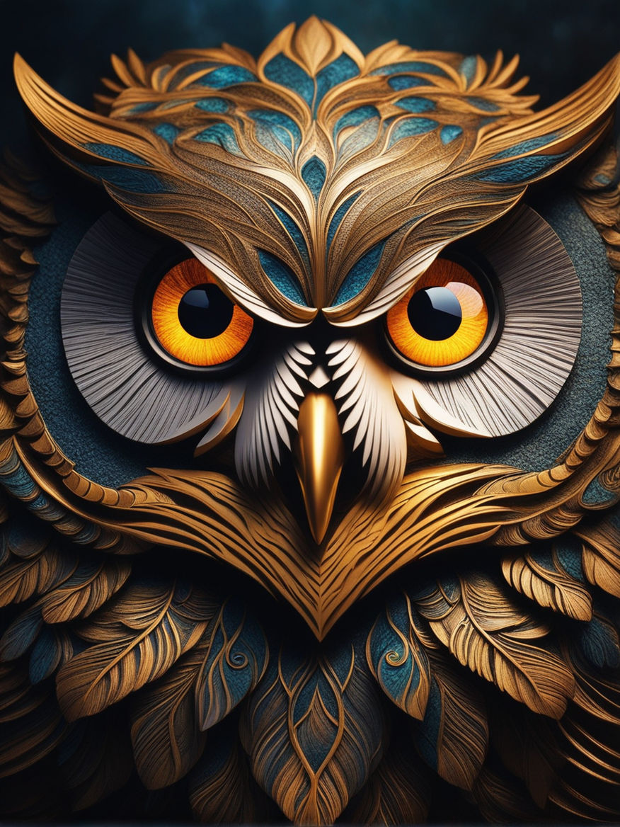 An impressive image of an owl with eyes by vasabi - Playground