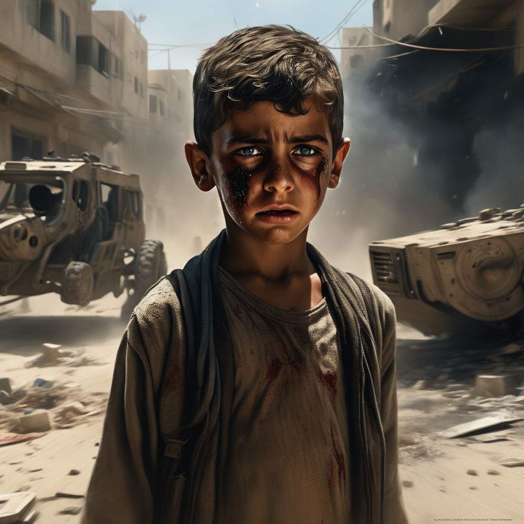 Arab children's portraits of crying and dying in Gaza by mina nashaat ...