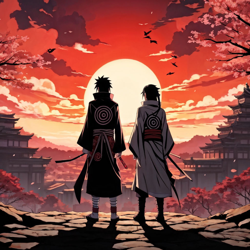 Naruto and Itachi Uchiha standing back to back by Ayush Rawat - Playground
