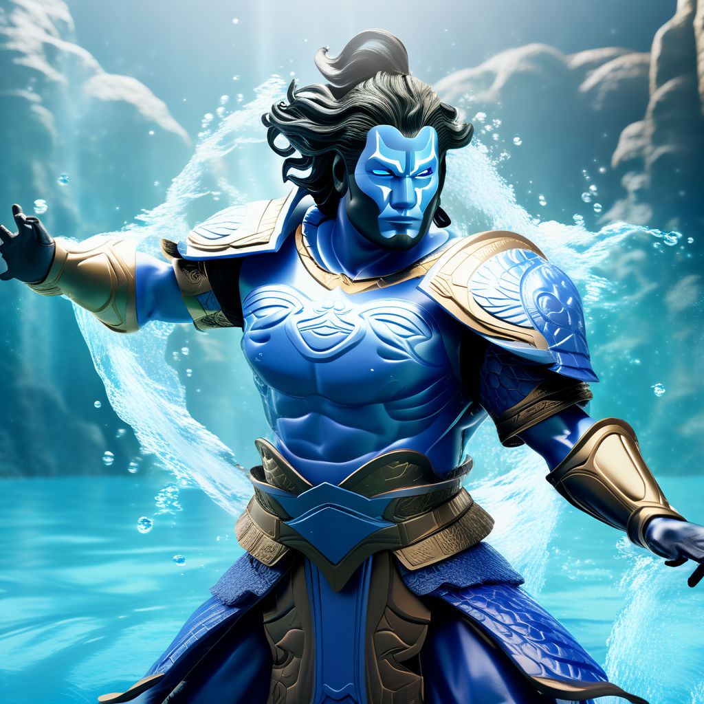 God of water warrior controlling water around him with his h... by Bob ...