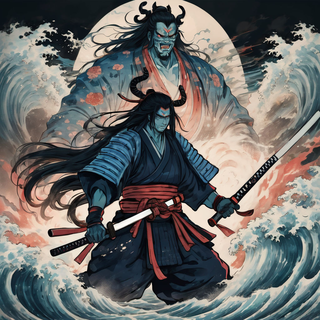 Male Shinto god Susanoo with his oriental features by Cassiano Navega ...