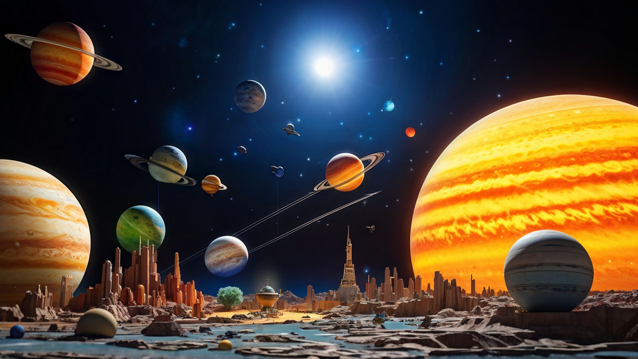 Solar system planets aligned in order by Briony - Playground