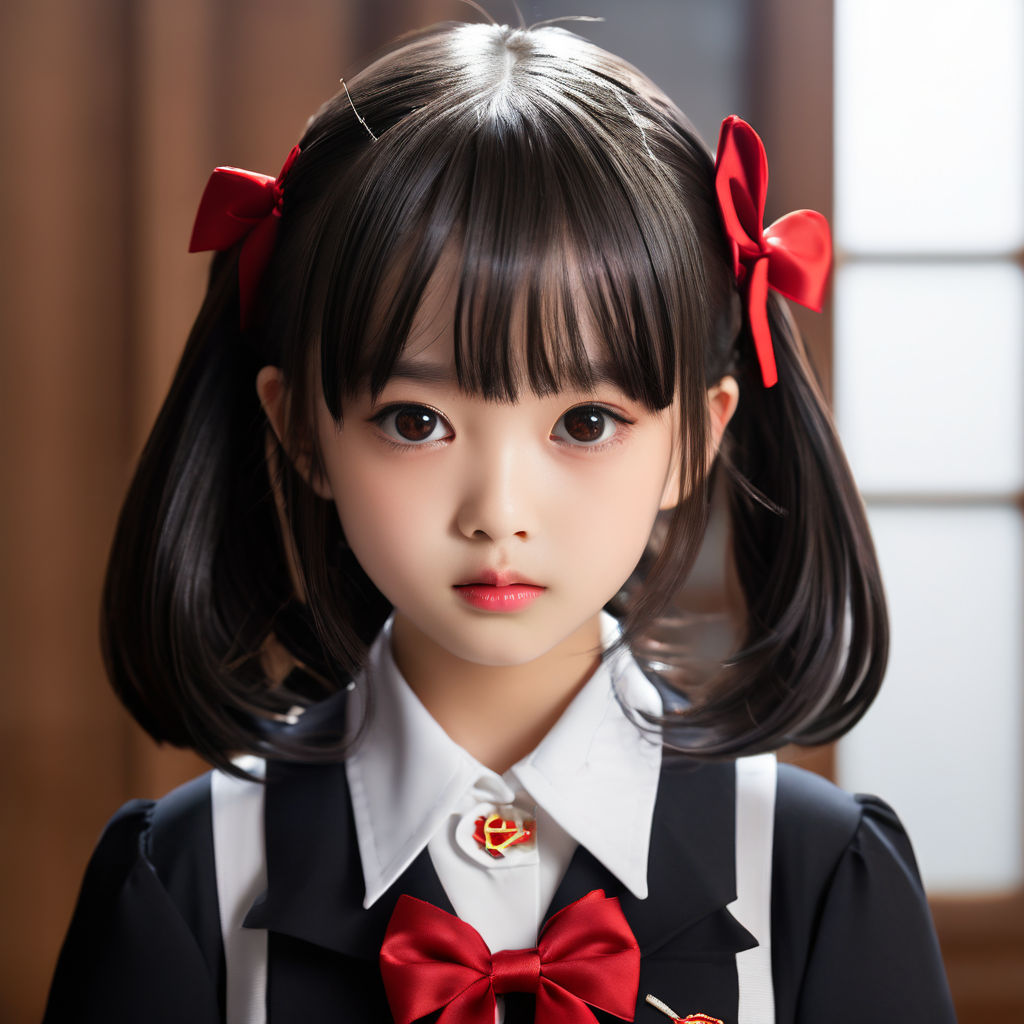 A 10 Year Old Japanese Girl With Black Hair And Wears A Cute By Joyce Gabrielle Setiono