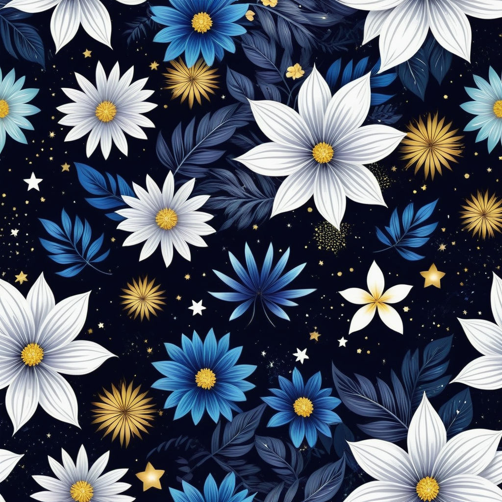 Seamless patterns with a starry night theme by Mar e Pesca Shop ...